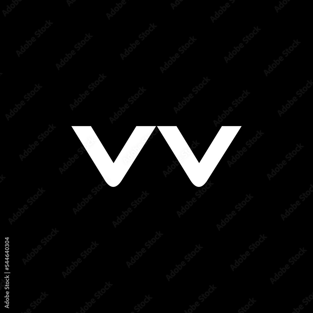 VV letter logo design with black background in illustrator, vector logo ...