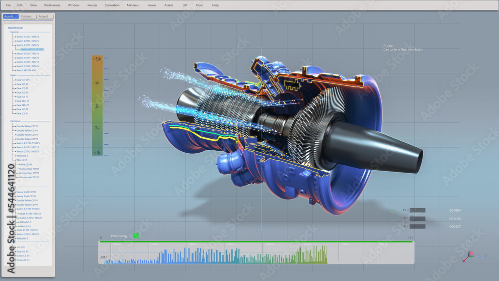 Computer CAD Software showing Design of Industrial Sustainable Green ...