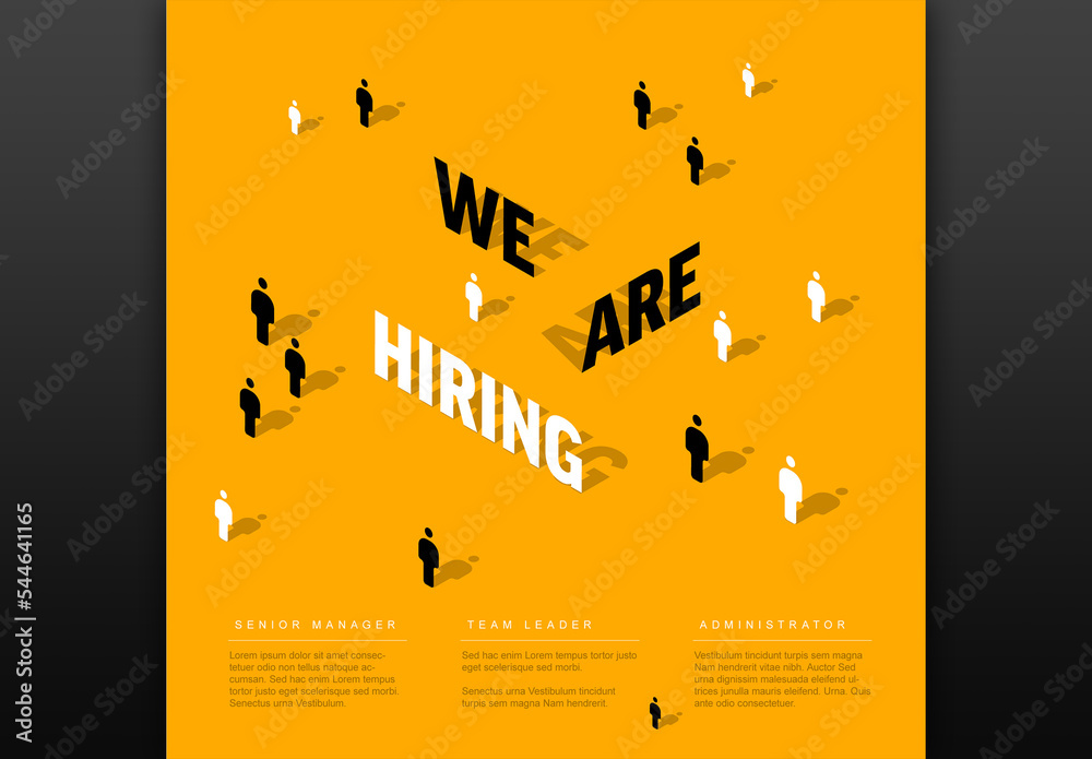 We are hiring minimalistic flyer template - yellow black white version ...