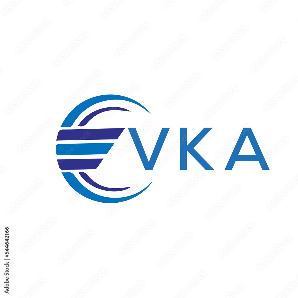 VKA letter logo. VKA blue image on white background. VKA vector logo ...