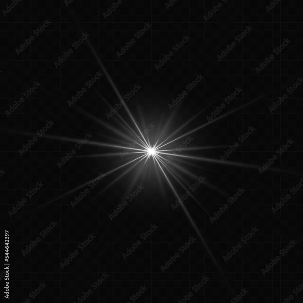 Light flare special effect with rays of light . Glow transparent vector ...