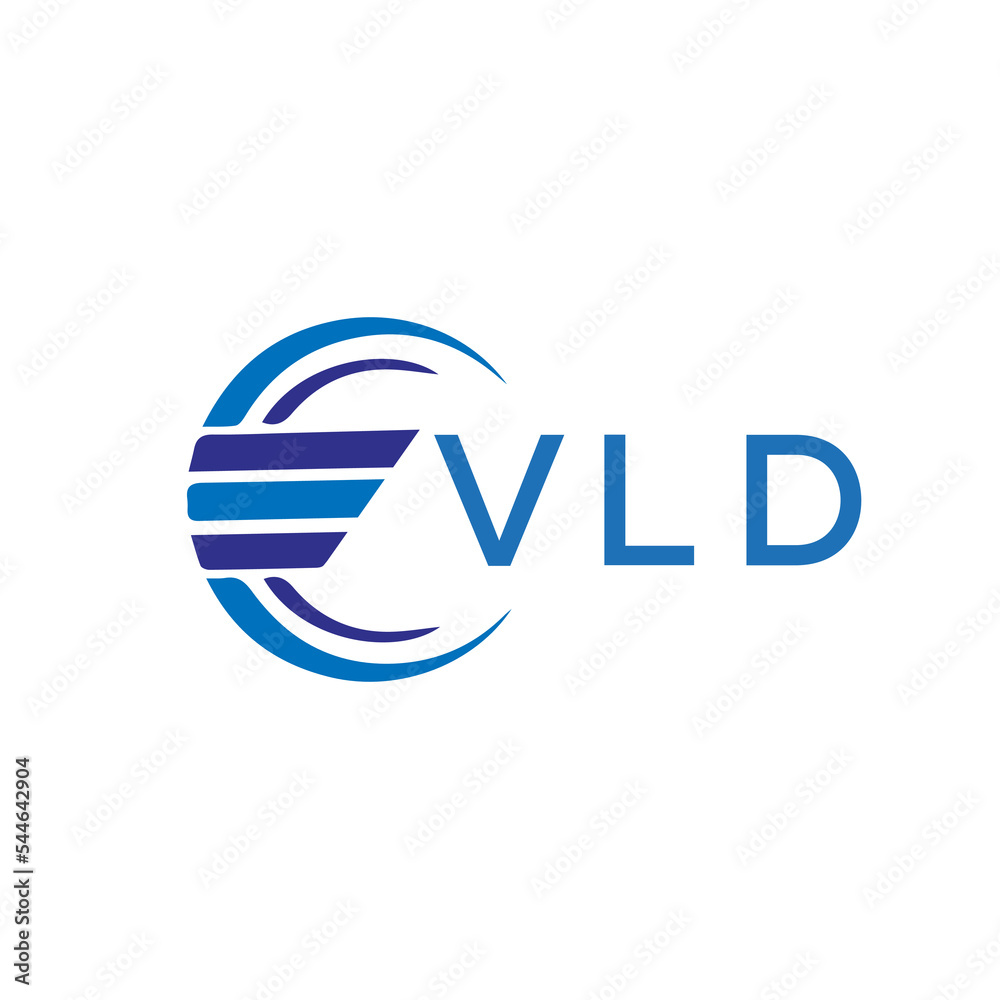 VLD letter logo. VLD blue image on white background. VLD vector logo ...