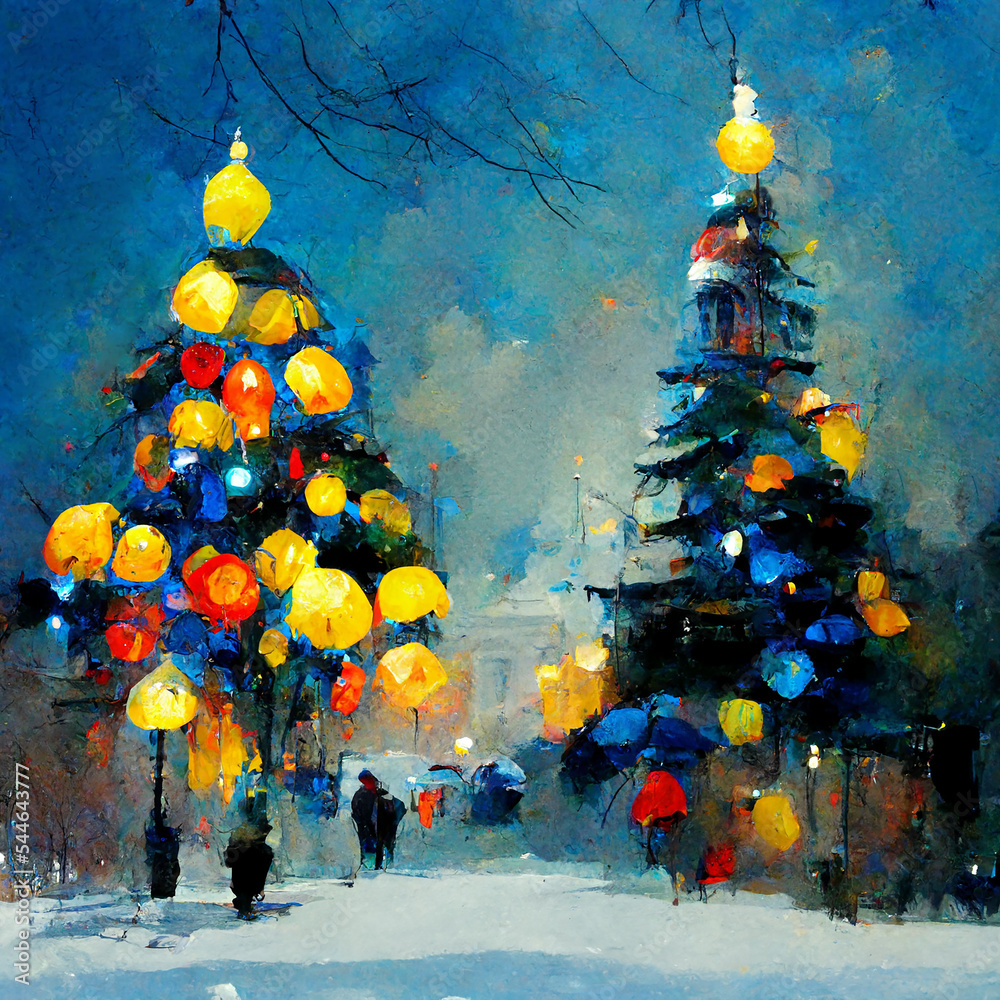 Christmas Tree Abstract Paintings