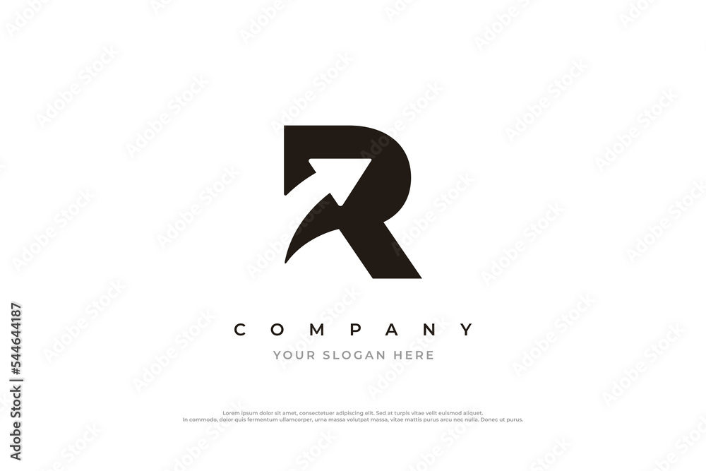 Letter R Arrow Logo Design Vector Stock Vector | Adobe Stock