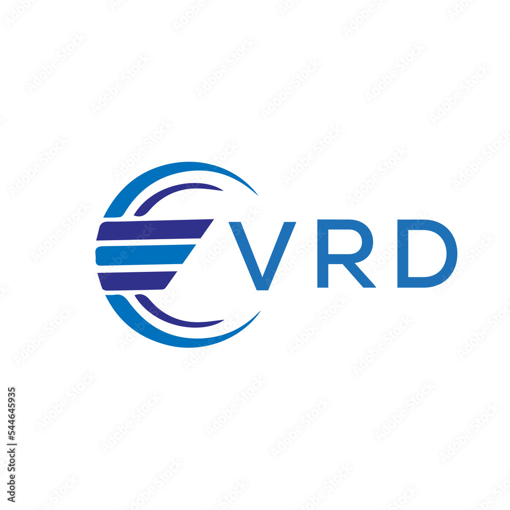 VRD letter logo. VRD blue image on white background. VRD vector logo ...