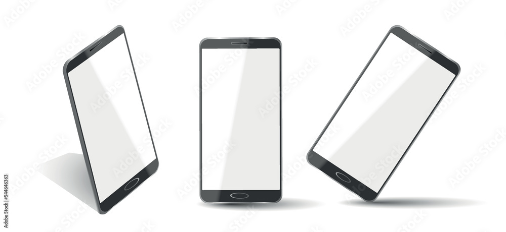 Realistic smartphone mockup. Cellphone frame with blank display ...