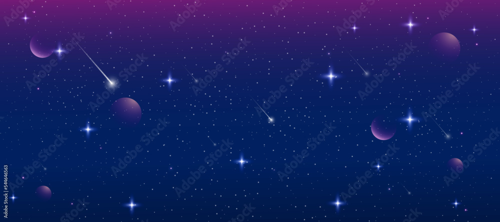 Gradient space background with stars Stock Vector | Adobe Stock