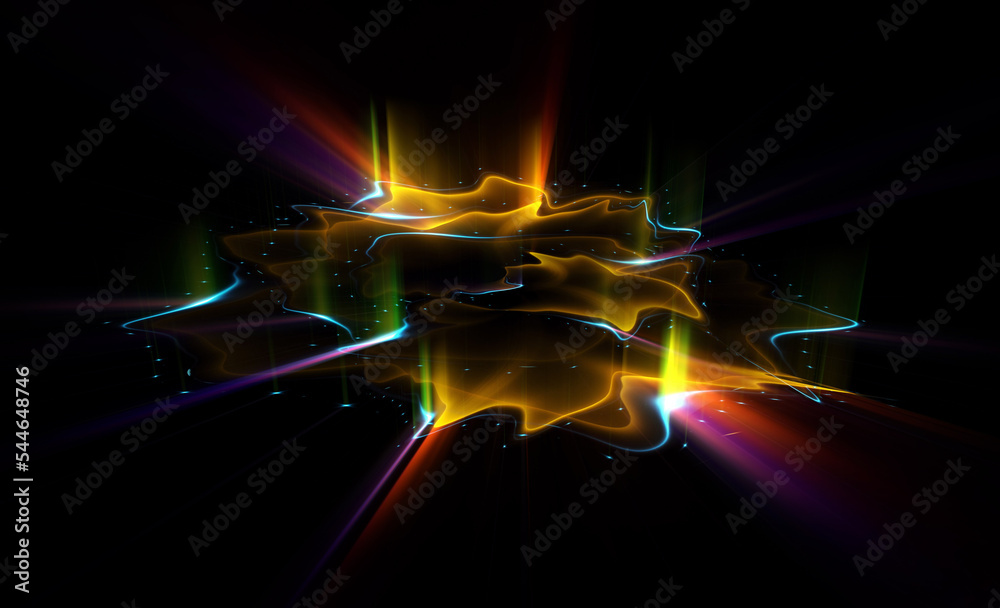 Glow swirl light effect. Circular lens flare. Abstract rotational lines ...