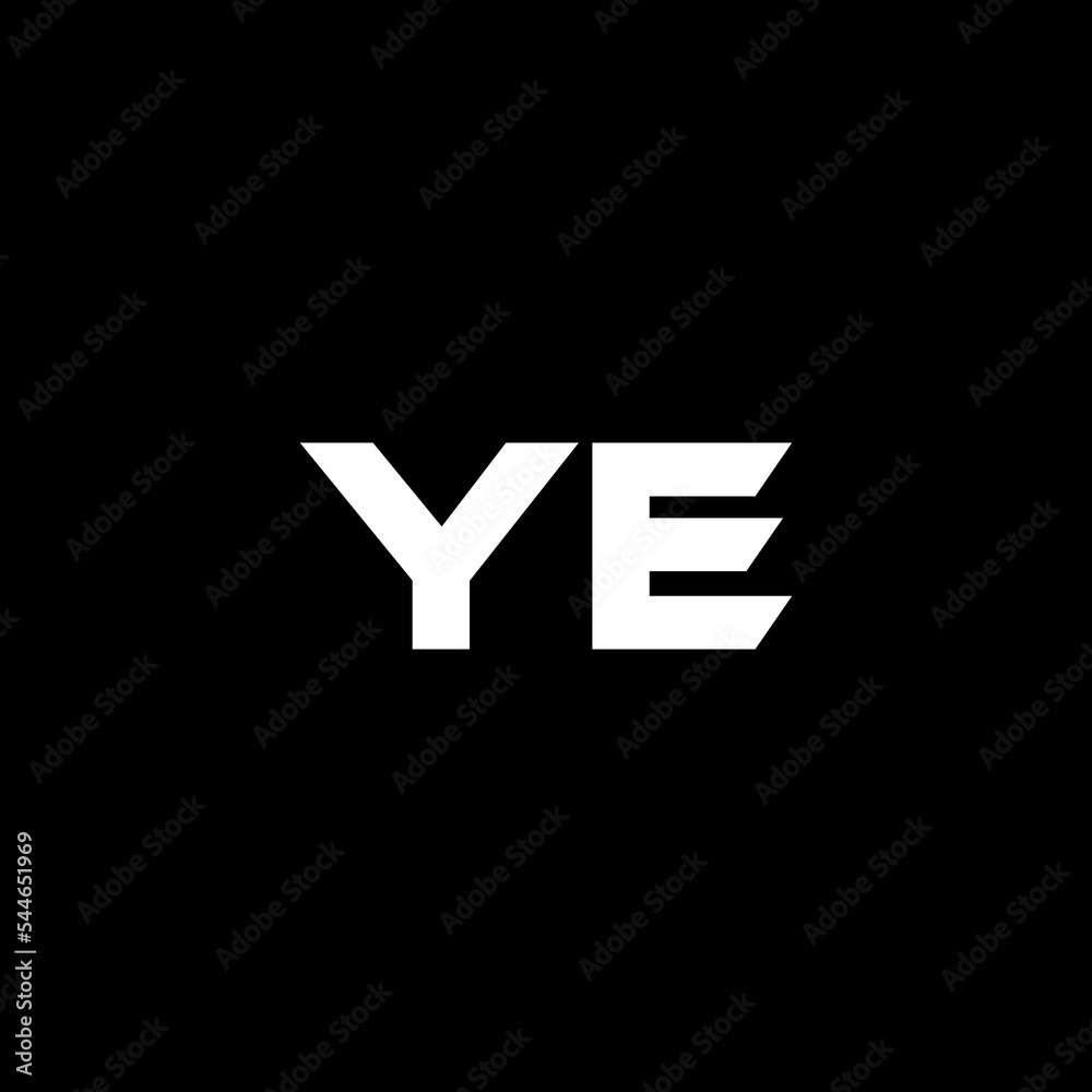 Vecteur Stock YE letter logo design with black background in ...
