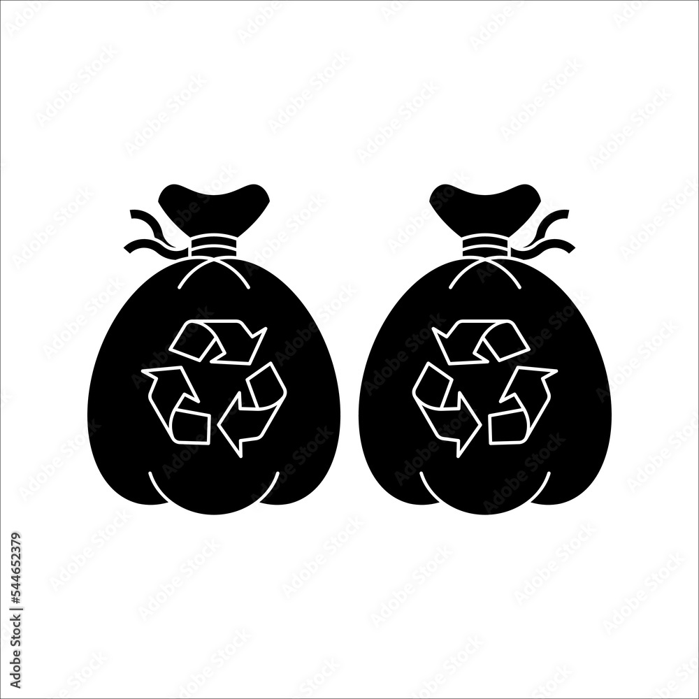 Trash bags icon. Waste sign. Vector illustration on white background ...