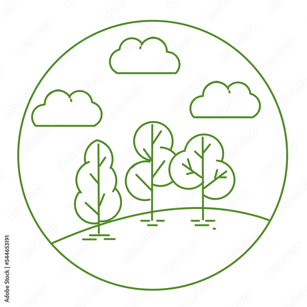 nature landscape outline isolated transparent background png Stock ...