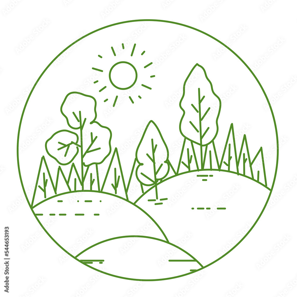 nature landscape outline isolated transparent background png Stock ...