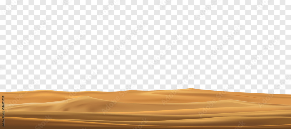 Desert sand landscape isolated on transparent background. Beautiful ...
