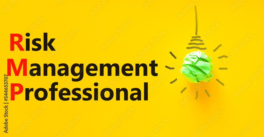 RMP risk management professional symbol. Concept words RMP risk ...