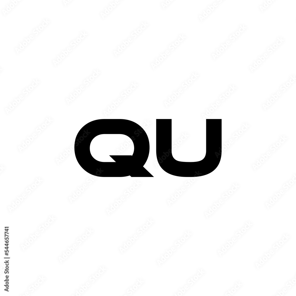 QU letter logo design with white background in illustrator, vector logo ...