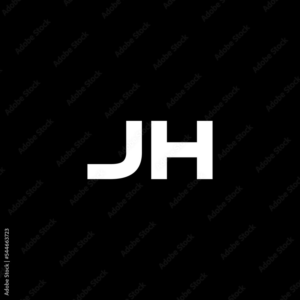 JH letter logo design with black background in illustrator, vector logo ...