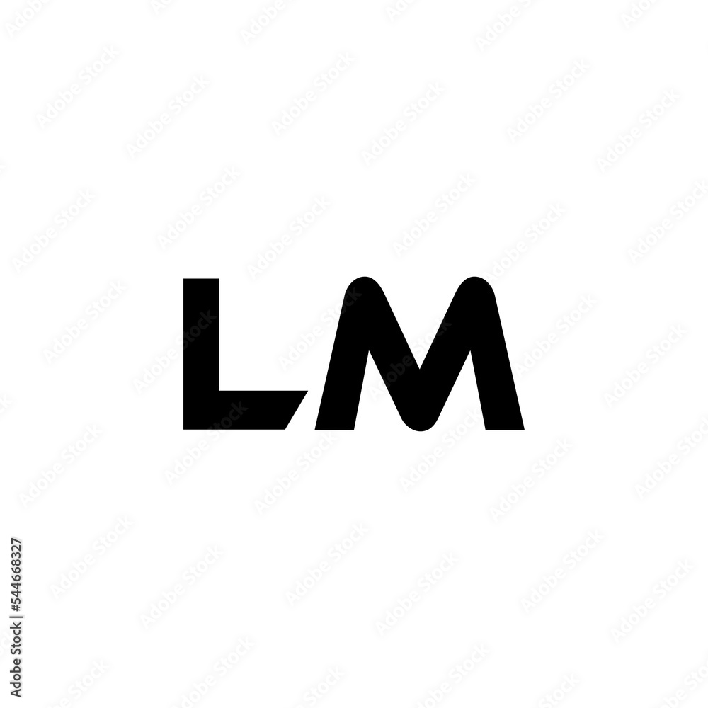 Vettoriale Stock LM letter logo design with white background in ...
