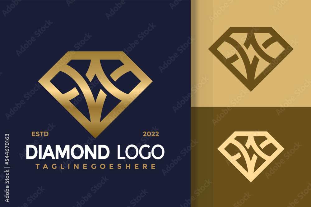 Luxury A Letter Diamond Logo Design, brand identity logos vector ...