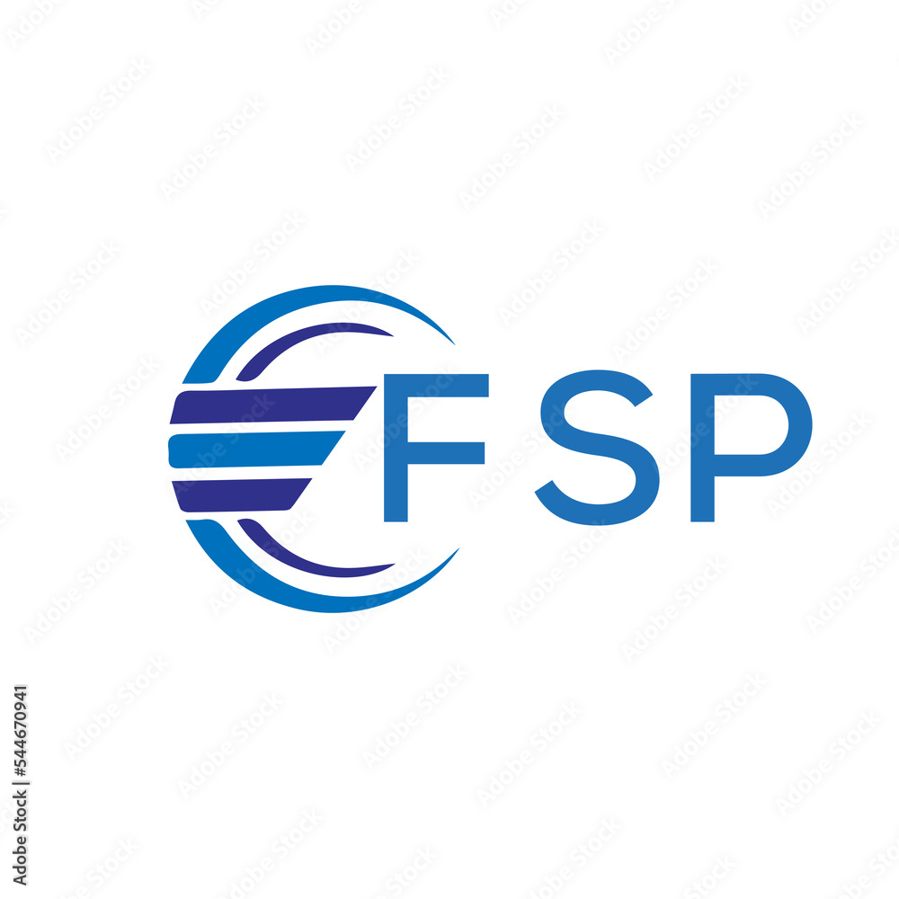 FSP letter logo. FSP blue image on white background. FSP vector logo ...
