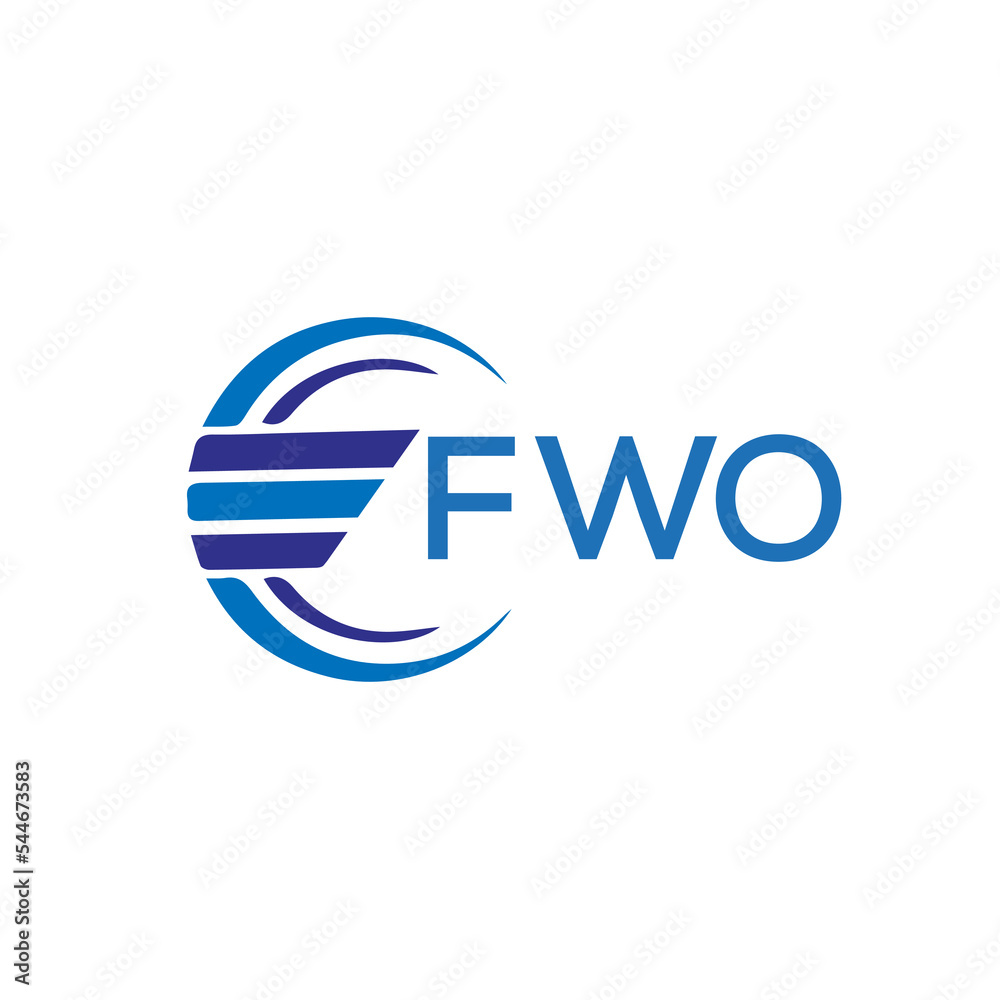 FWO letter logo. FWO blue image on white background. FWO vector logo ...