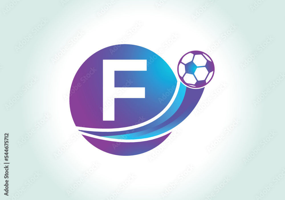 Letter F Football Logo Design Vector Template. Football Club Symbol ...