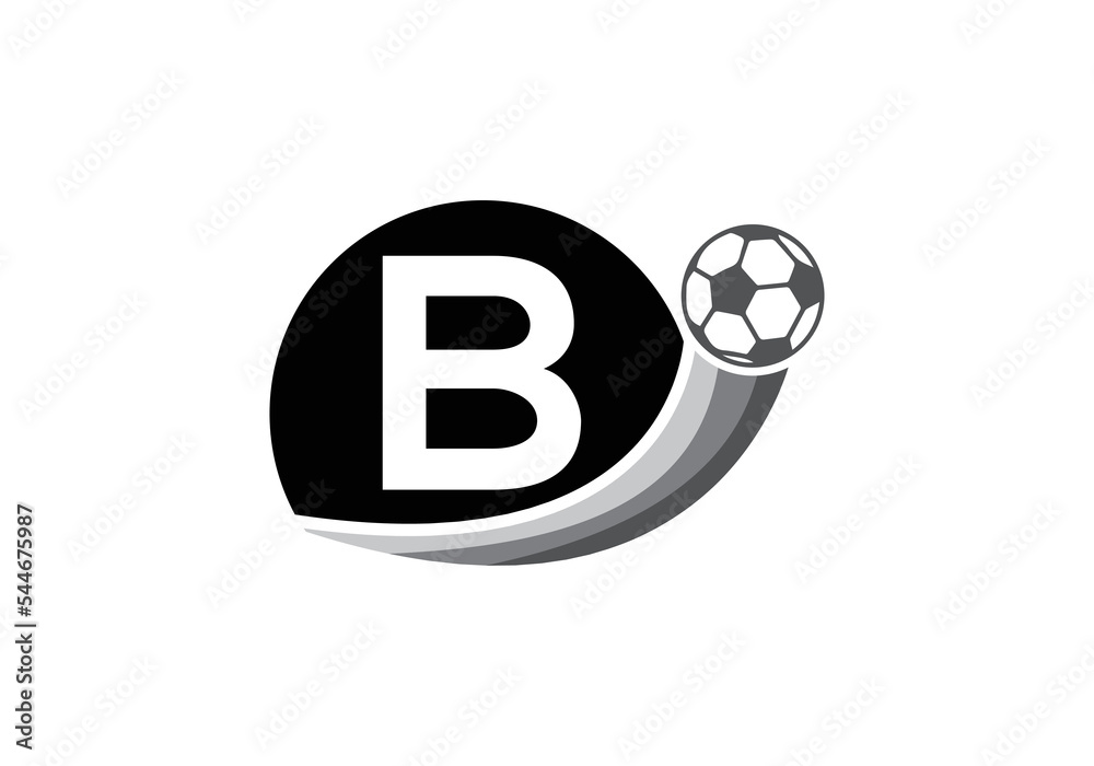 Letter B Football Logo Design Vector Template. Football Club Symbol ...