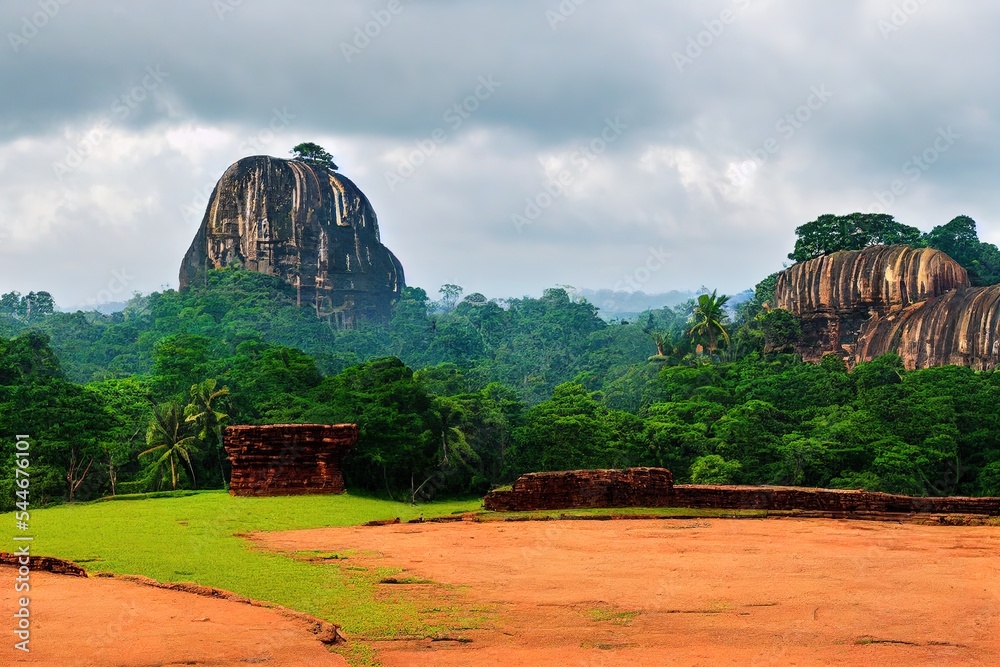 Sigiriya Rock Fortress, Sri Lanka Stock Illustration | Adobe Stock