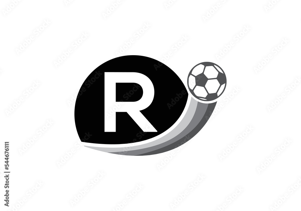Letter R Football Logo Design Vector Template. Football Club Symbol ...