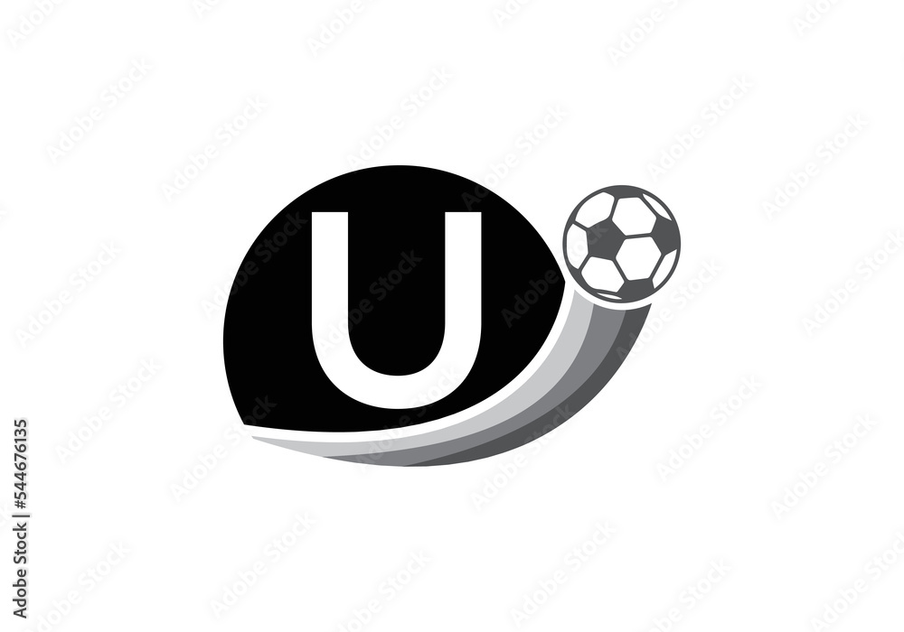 Letter U Football Logo Design Vector Template. Football Club Symbol ...