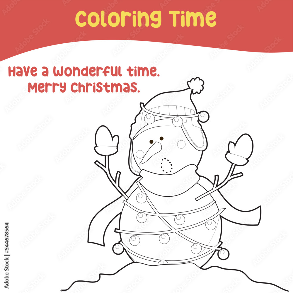 Coloring page Christmas edition. Cute and funny cartoon characters ...