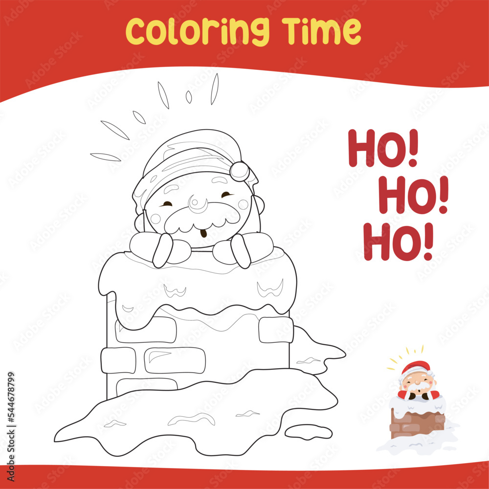 Coloring page Christmas edition. Cute and funny cartoon characters ...