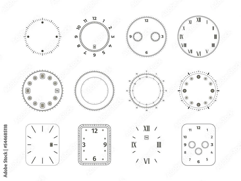 Analog Clock Face Watch Dial With Time Numbers Chronometer Stopwatch analog-clock-face-watch-dial-with-time-numbers-chronometer-stopwatch