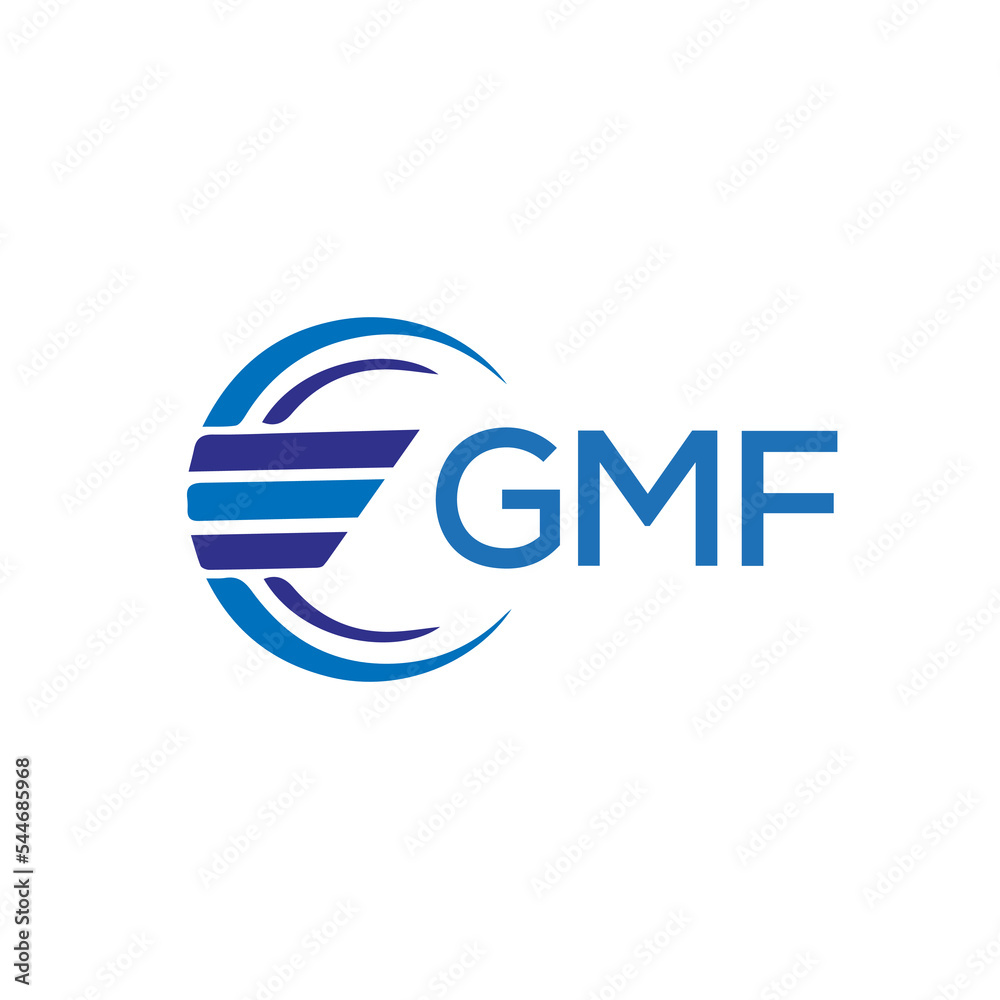 GMF letter logo. GMF blue image on white background. GMF vector logo ...