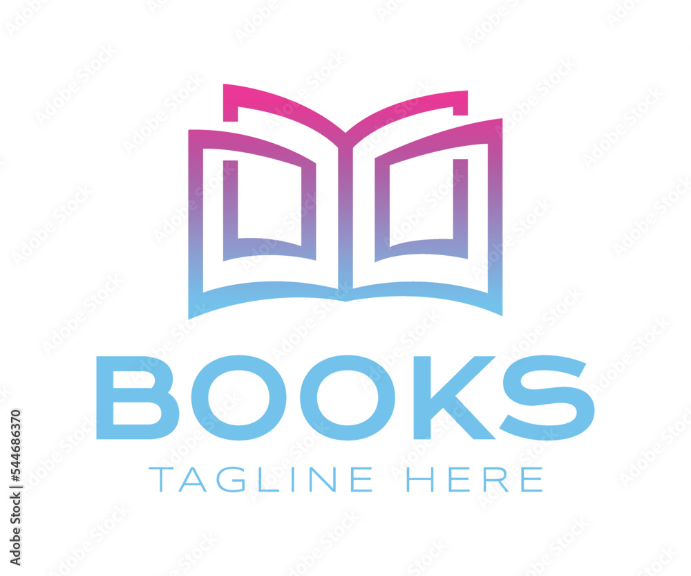 Book logo icon design template. Modern education logo with open book ...