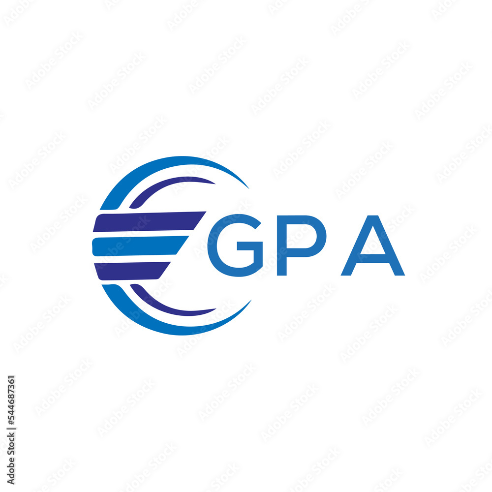 GPA letter logo. GPA blue image on white background. GPA vector logo ...