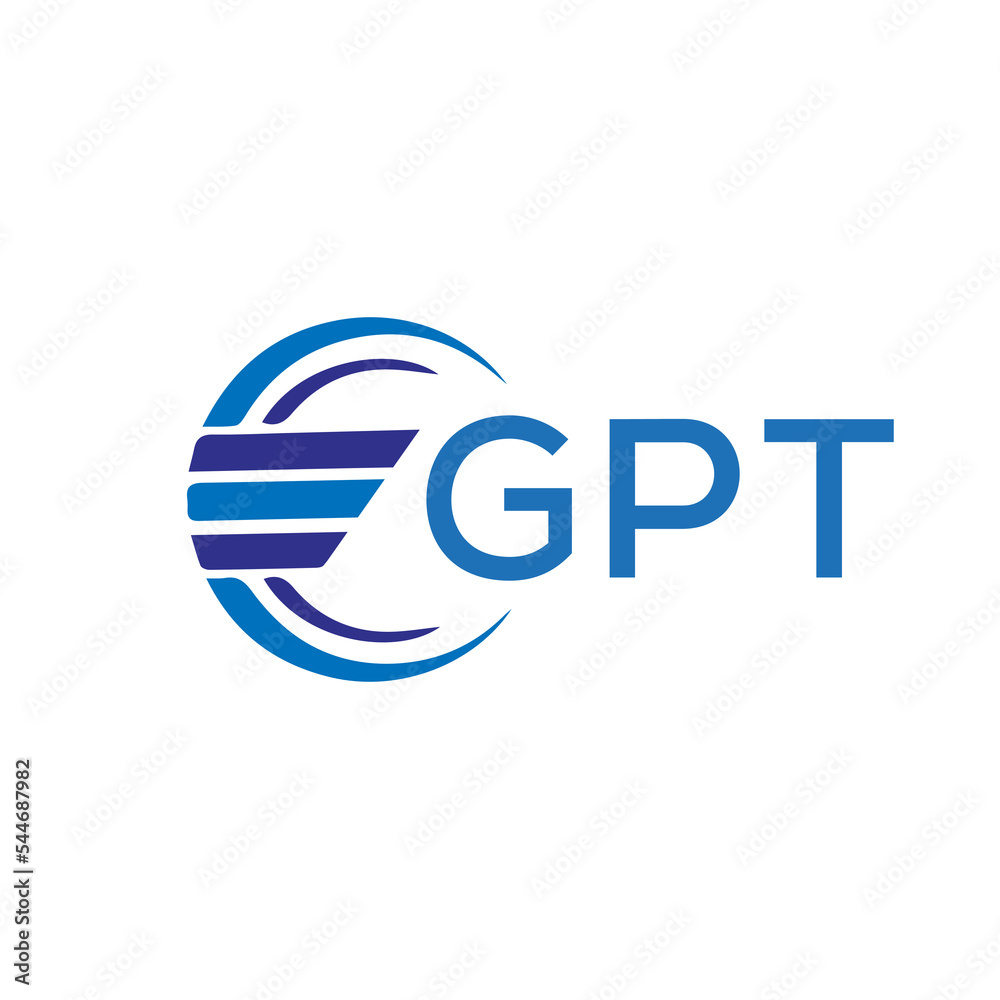 GPT letter logo. GPT blue image on white background. GPT vector logo ...
