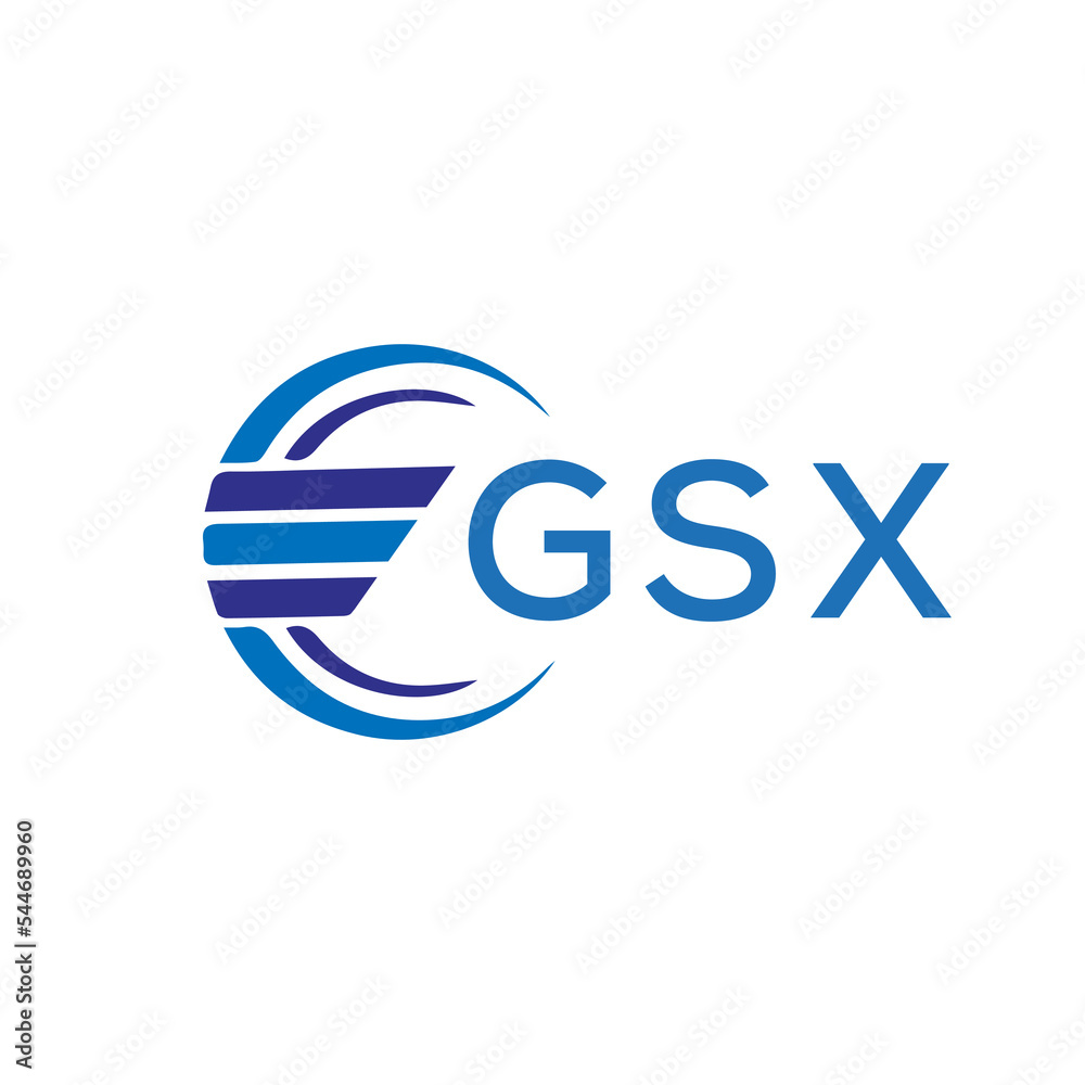 GSX letter logo. GSX blue image on white background. GSX vector logo ...
