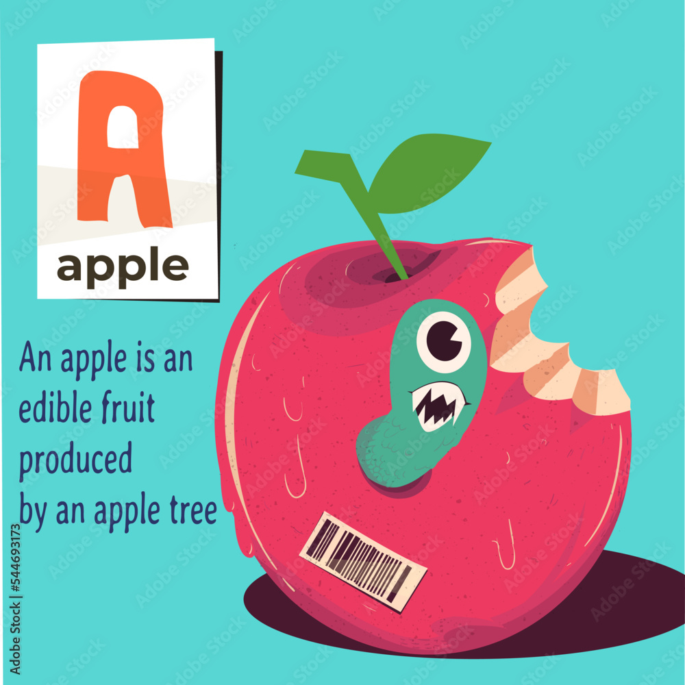 Alphabet A for Apple Illustration, download this artwork for your any ...