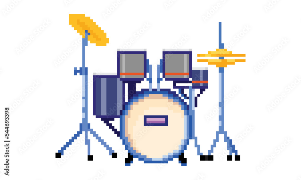 Pixel art drum, vector, png transparent background Stock Vector | Adobe ...