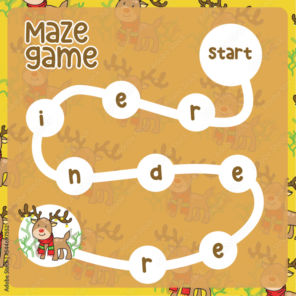 Maze game tracing the word orderly. Printable Christmas theme maze game ...