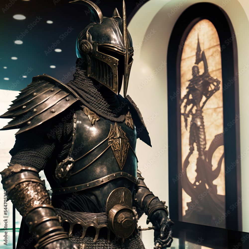 armored gothic fantasy knight in a dramatic pose, wearing an iron ...