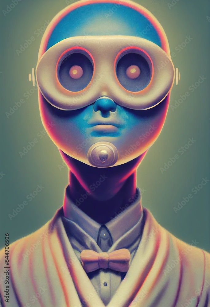 Fictional Pinups Character Illustration Generated With Artificial Intelligence Stock