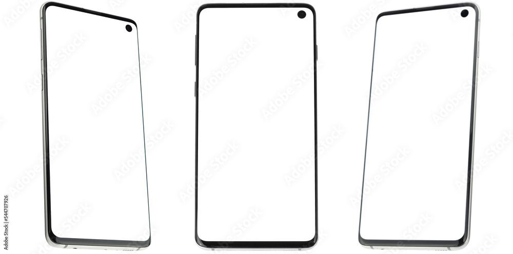 Realistic smartphone mockup. Mobile phone frame with blank white ...