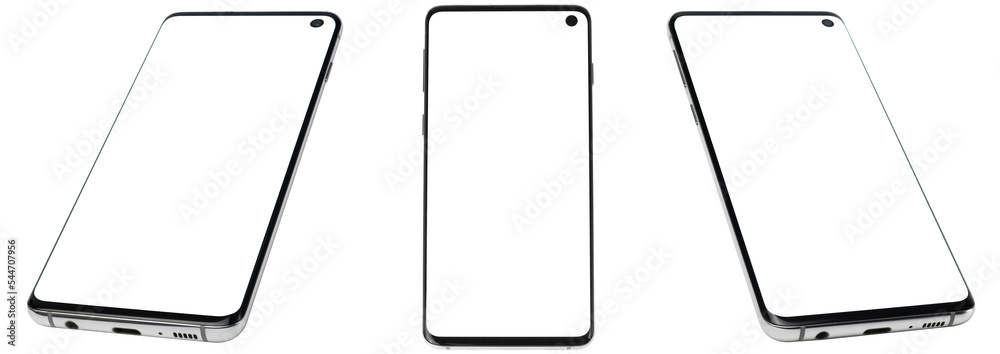 Realistic smartphone mockup. Mobile phone frame with blank white ...