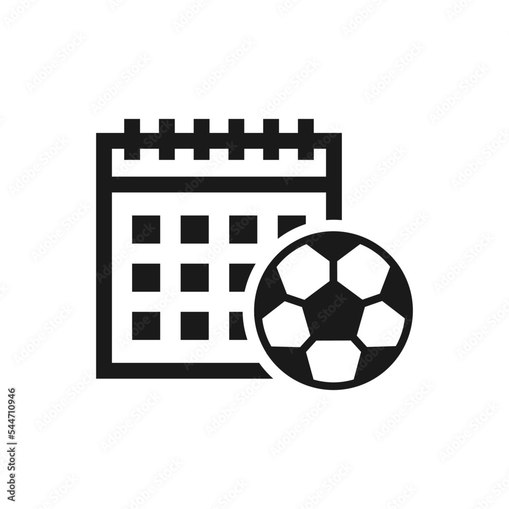 Football schedule icon design isolated on white background. Vector ...
