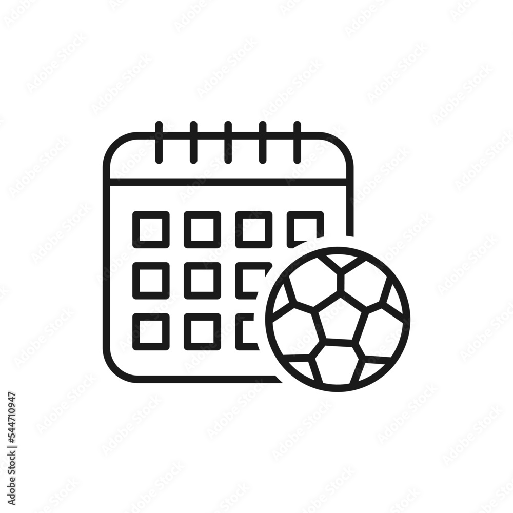 Football schedule icon design isolated on white background. Vector ...