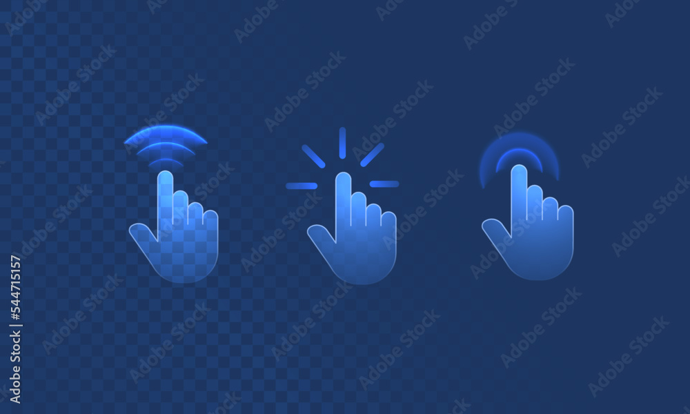 Cursor click here neon in light effect. Digital icon for navigation or ...