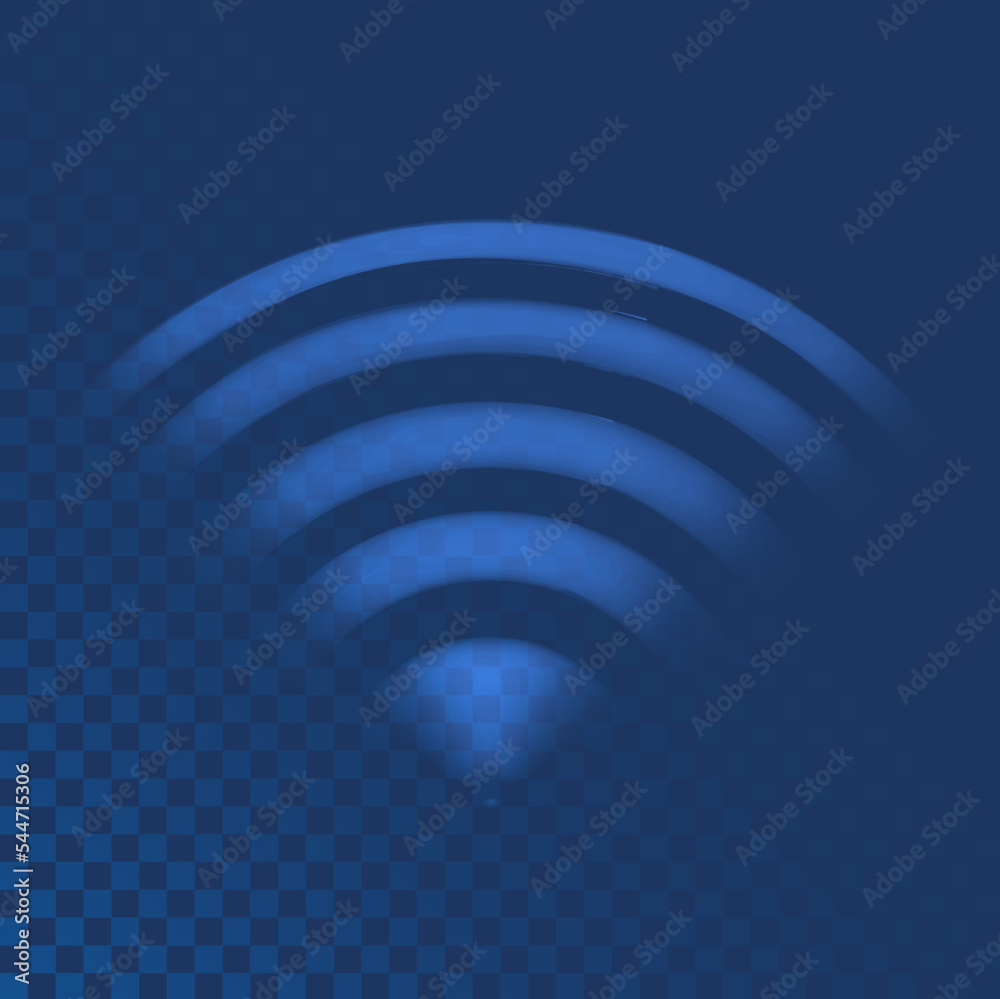 Wifi wave light effect. Sensor waves signal or scanner laser in ...