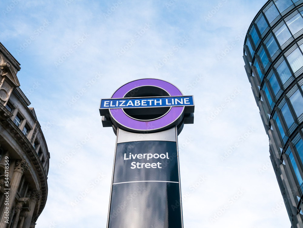 London, UK, October 29th 2022:The Elizabeth line underground train ...