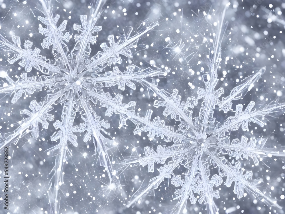 A beautiful snowflake crystal is photographed up close, revealing its ...
